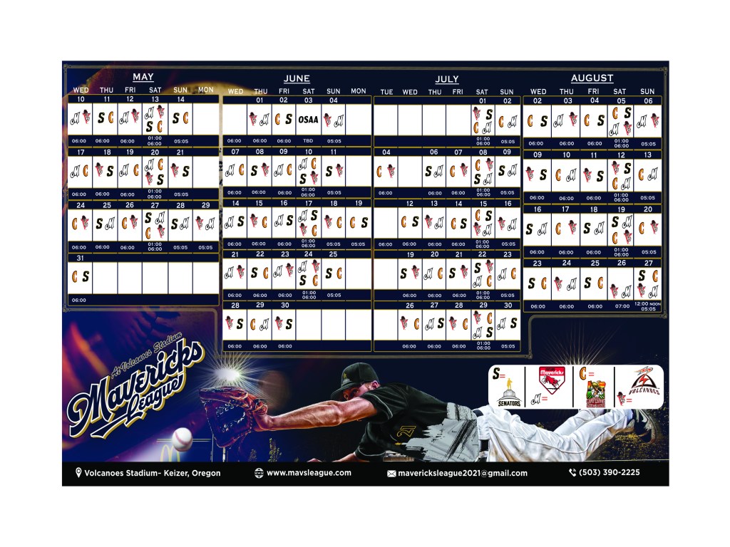 2023 Schedule – Mavericks Independent Baseball League